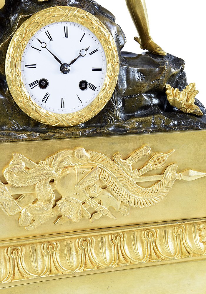 Large Pendulum with Knights in Golden and Weathered Bronze for sale at ...