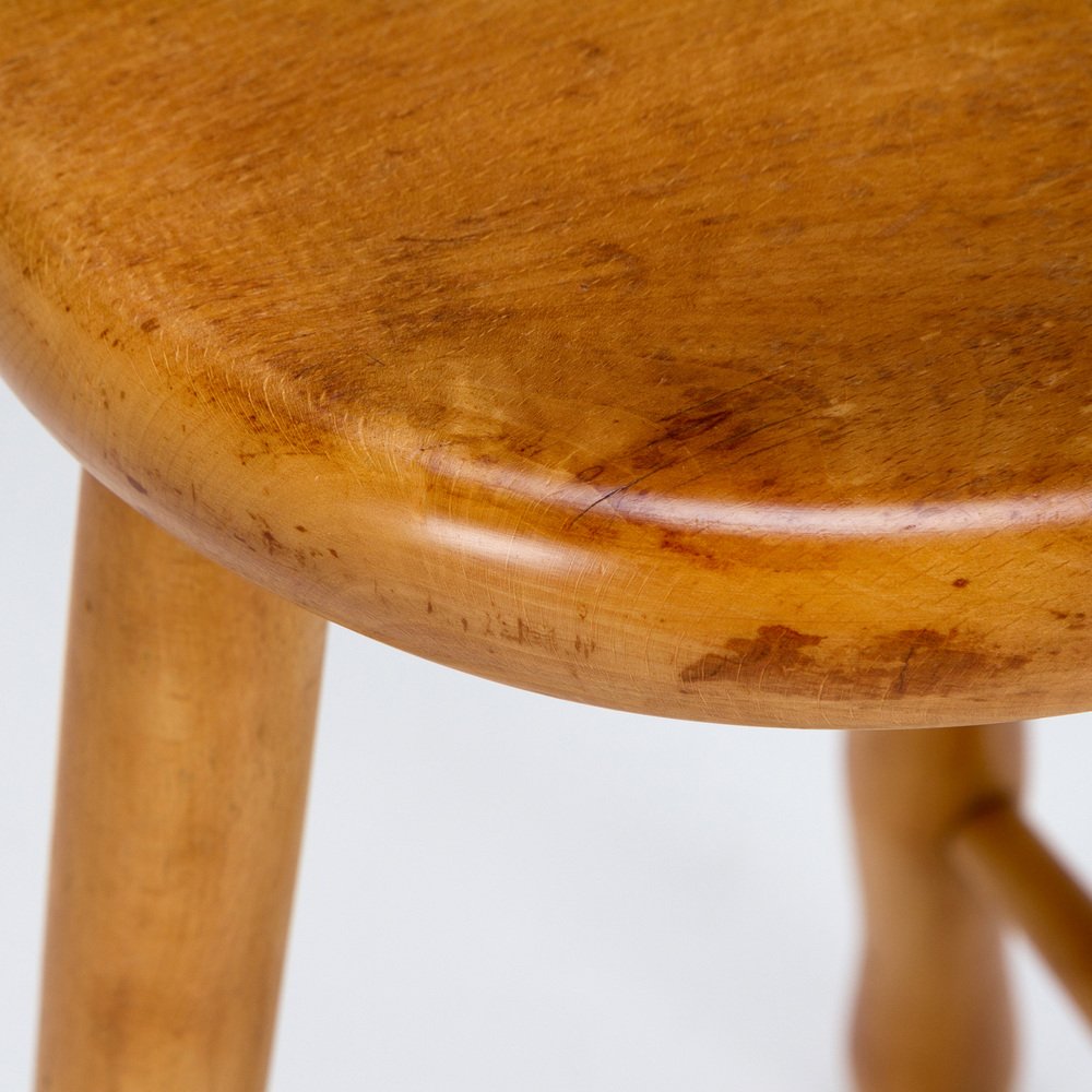 Round Tripod Milking Stool, Denmark, 1960s for sale at Pamono