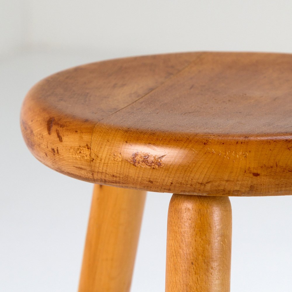 Round Tripod Milking Stool, Denmark, 1960s for sale at Pamono