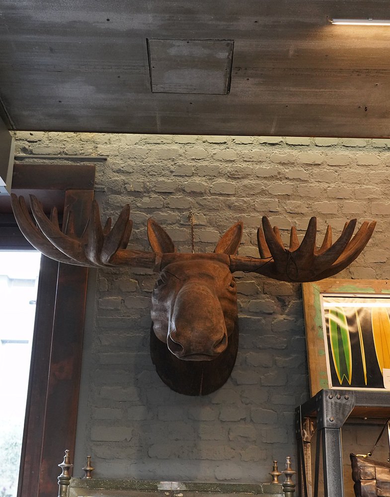 Wooden Moose Trophy for sale at Pamono