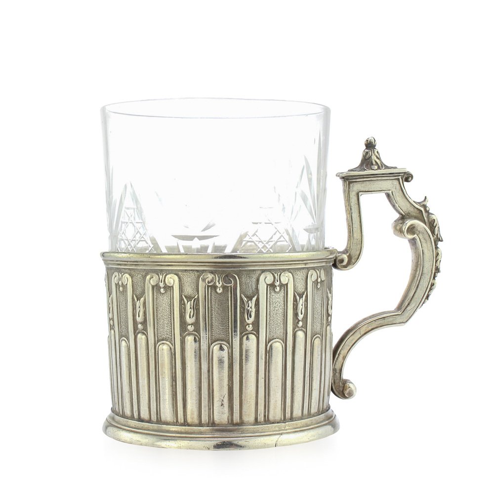 20th Century Russian Faberge Solid Silver Tea Glass Holder Moscow 1900s For Sale At Pamono