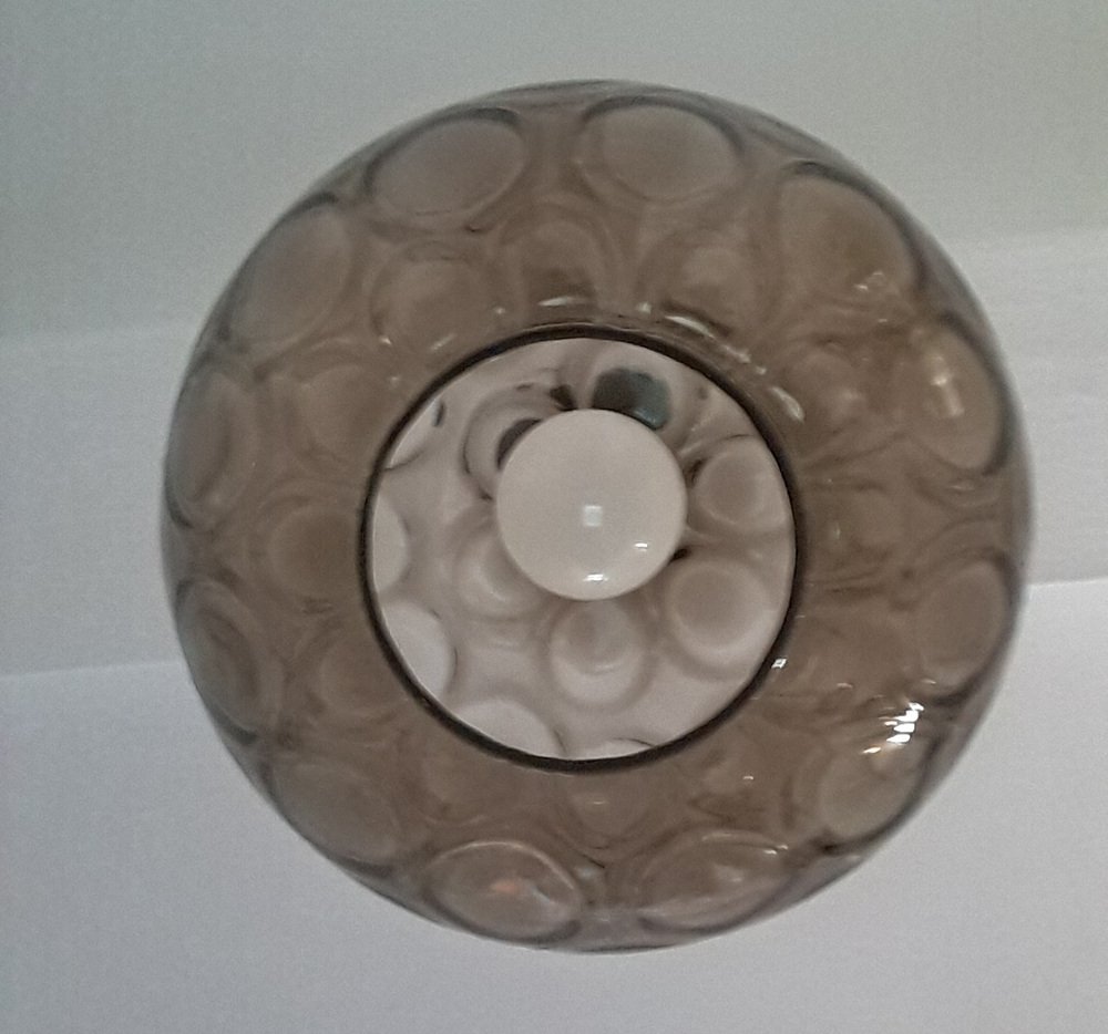 Vintage Ceiling Lamp with Smoked Elliptical Glass Shade, 1970s for sale ...
