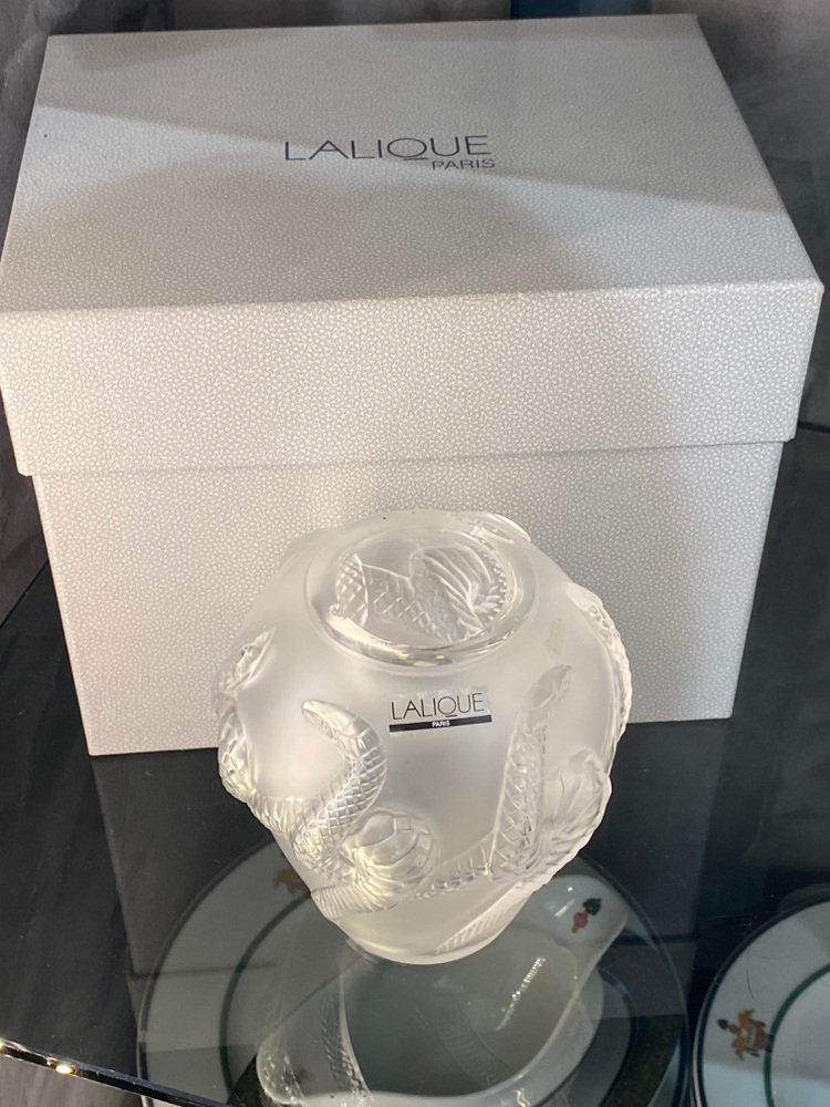 Crystal Serpent Vase from Lalique for sale at Pamono