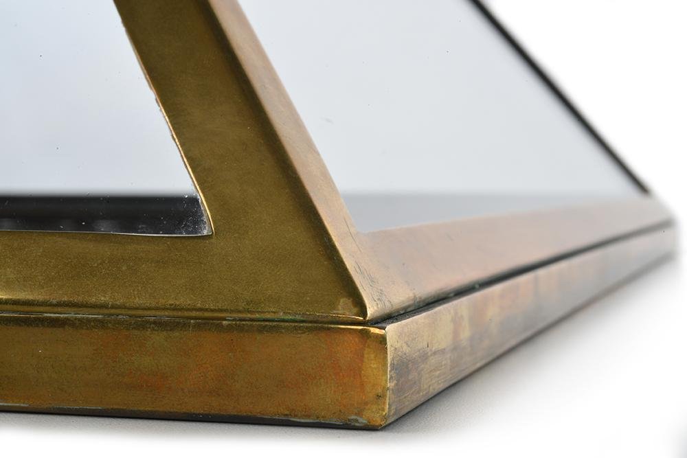 Pyramid Showcase Cabinet in Brass for sale at Pamono