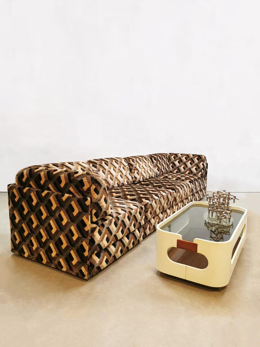 Vintage Geometric Pattern Modular Sofa, Set of 4 bei Pamono kaufen