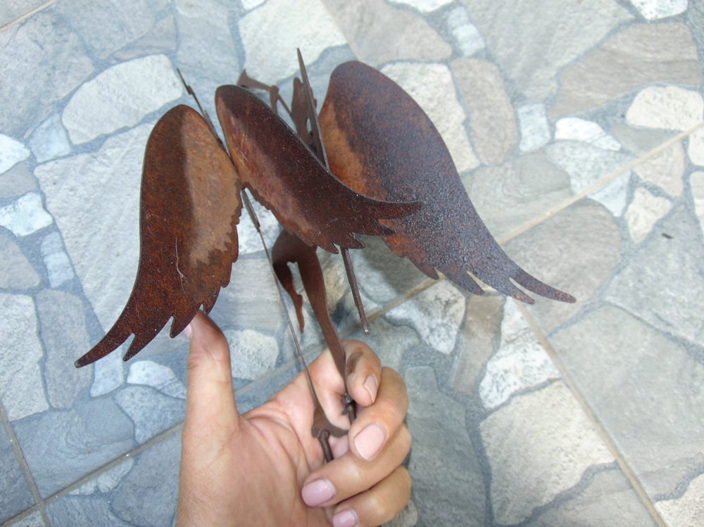 Vintage Metal Angels, 1970s, Set of 2 for sale at Pamono