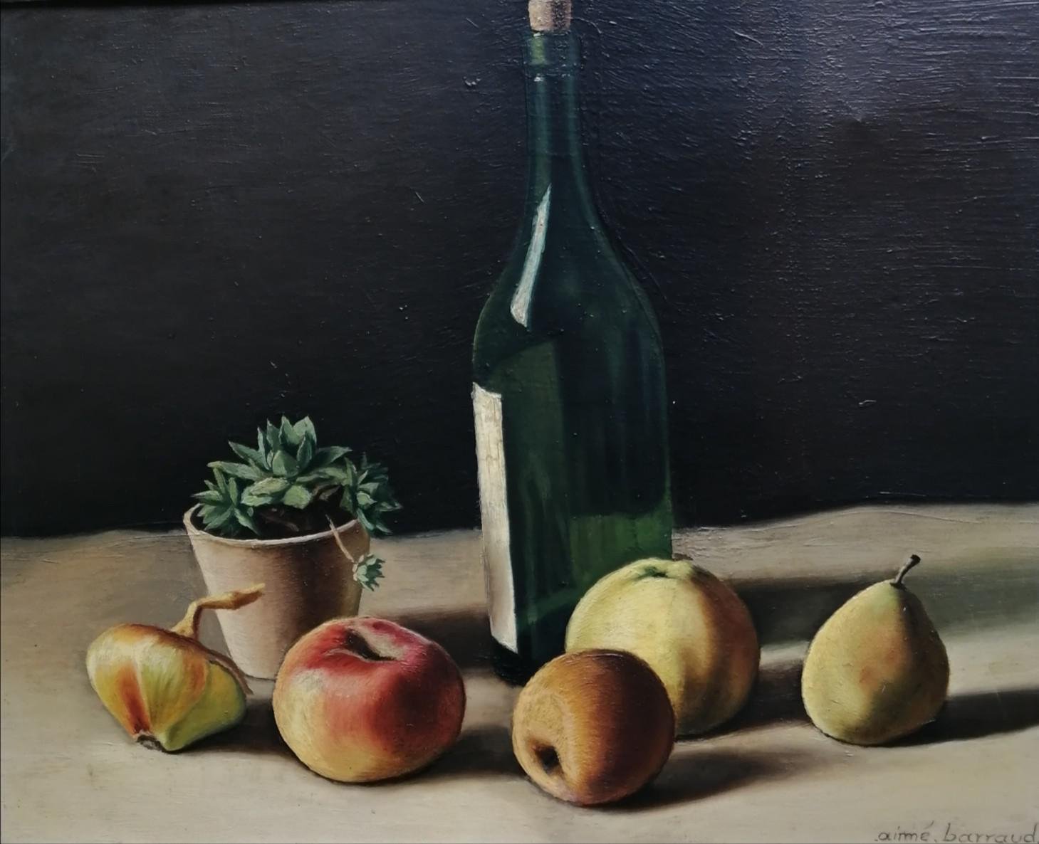 Aimé Barraud, Fruits et Cactus et Bouteille de Vin, 1940 bei Pamono kaufen