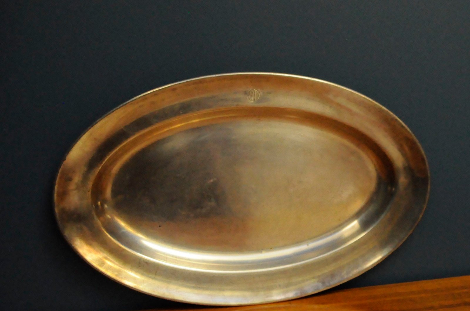 Oval Silver-Plated Metal Plate for sale at Pamono