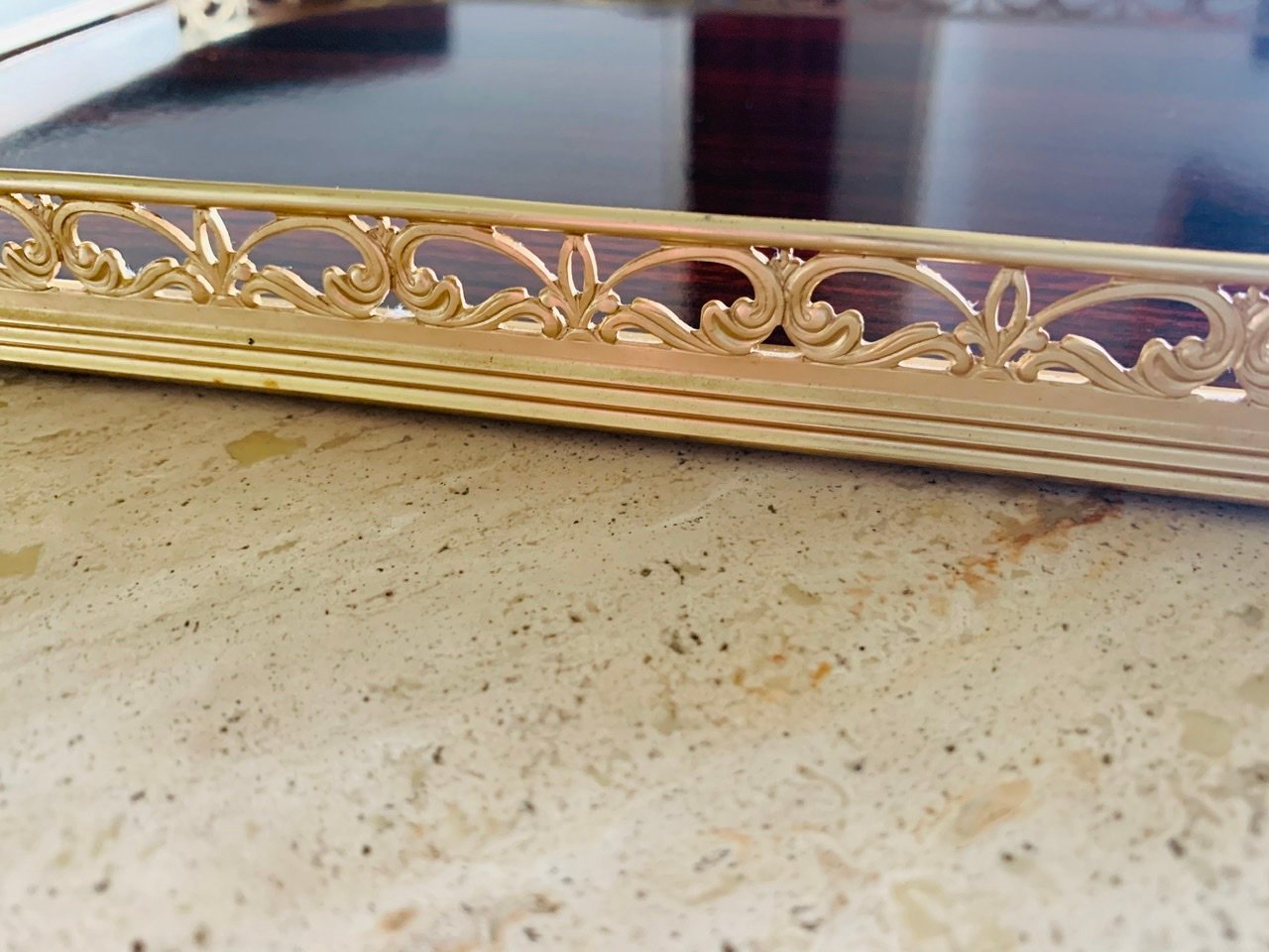 Vintage Italian Formica and Gilded Brass Serving Tray, 1950s for sale ...