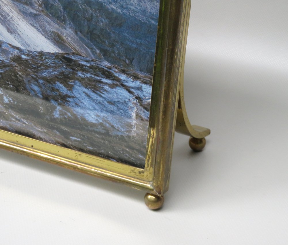 Large Bauhaus Minimalist Brass Picture Frame for sale at Pamono