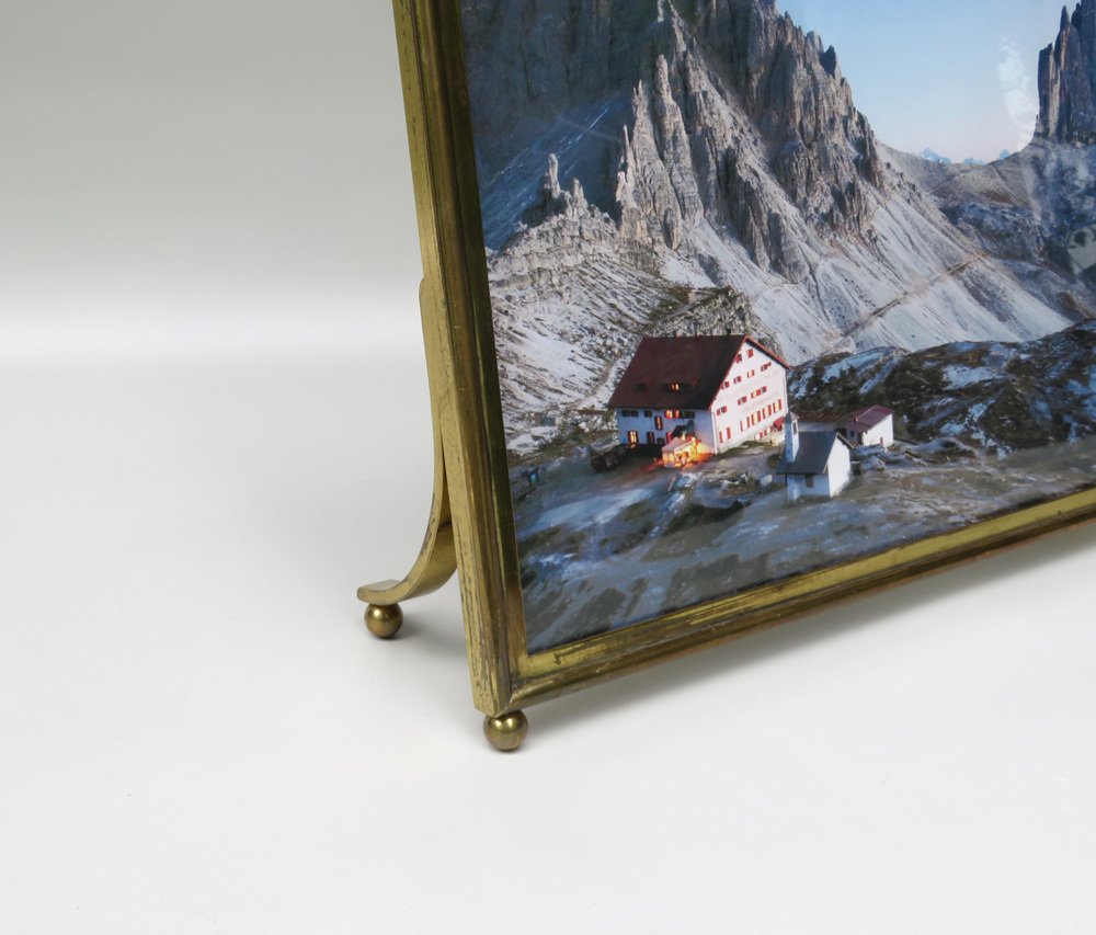 Large Bauhaus Minimalist Brass Picture Frame for sale at Pamono