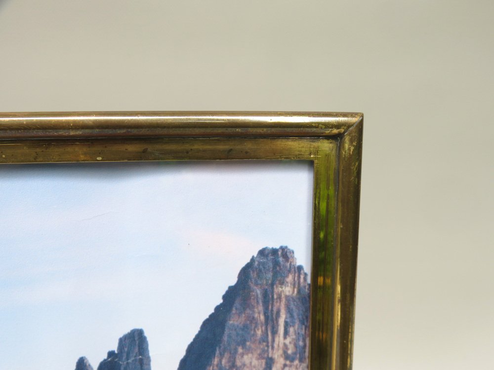 Large Bauhaus Minimalist Brass Picture Frame for sale at Pamono