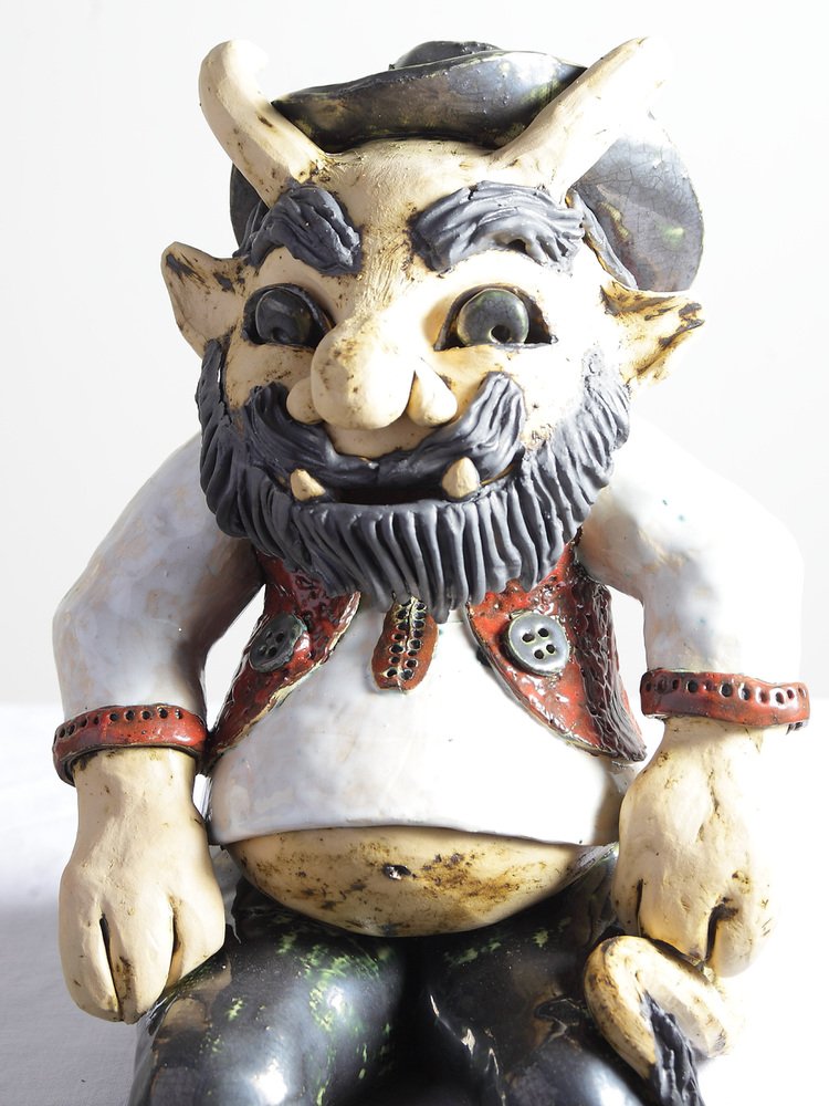 M. Čížková, Naive Folk Devil's Sculpture, 2000s for sale at Pamono