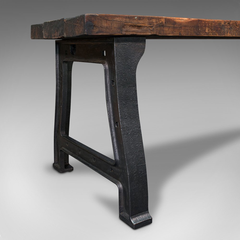Antique Victorian English Foundry Table in Pine & Iron for sale at Pamono