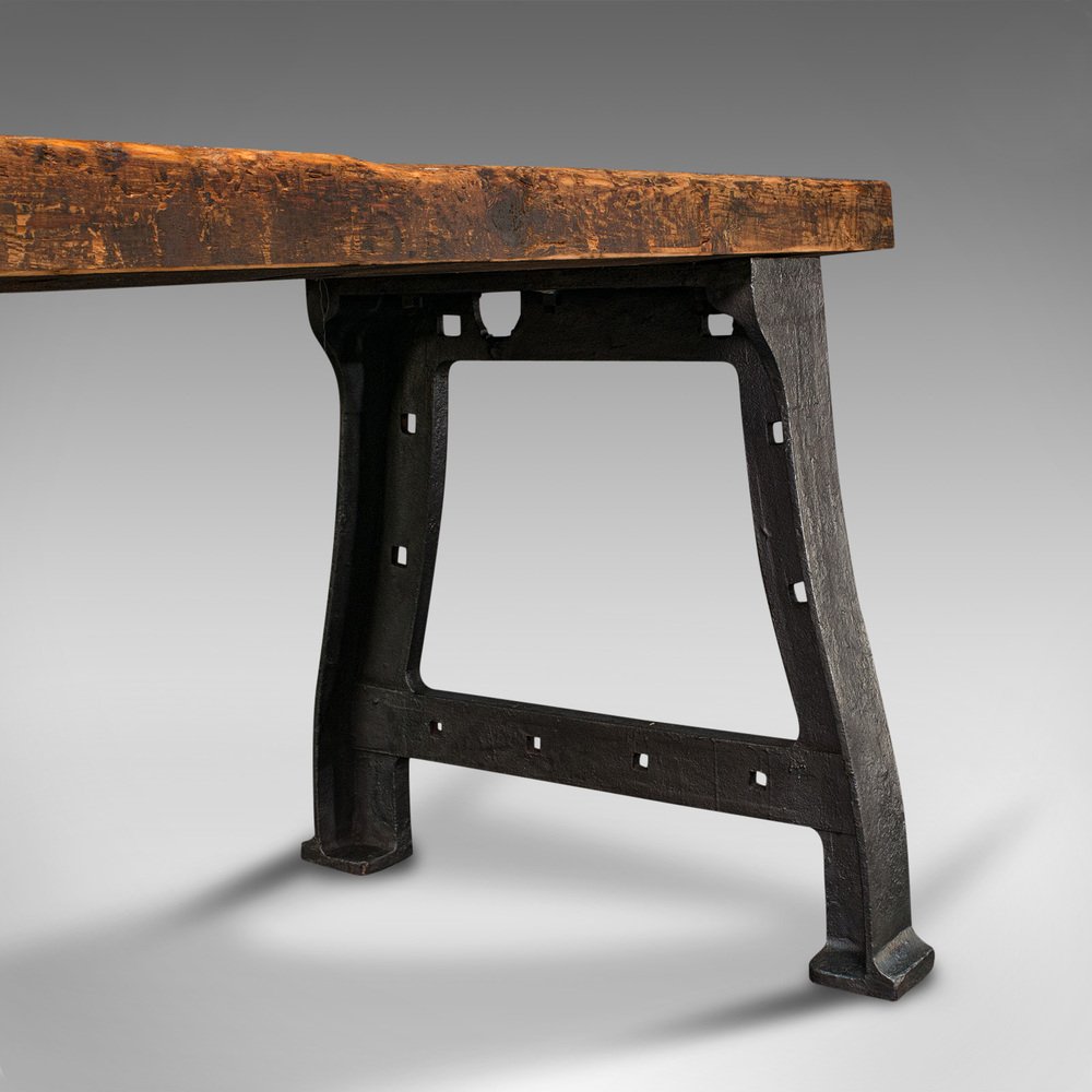 Antique Victorian English Foundry Table in Pine & Iron for sale at Pamono