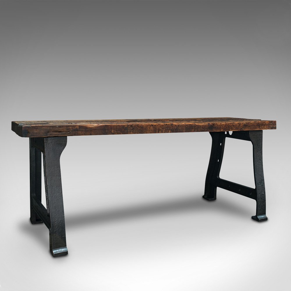 Antique Victorian English Foundry Table in Pine & Iron bei Pamono kaufen