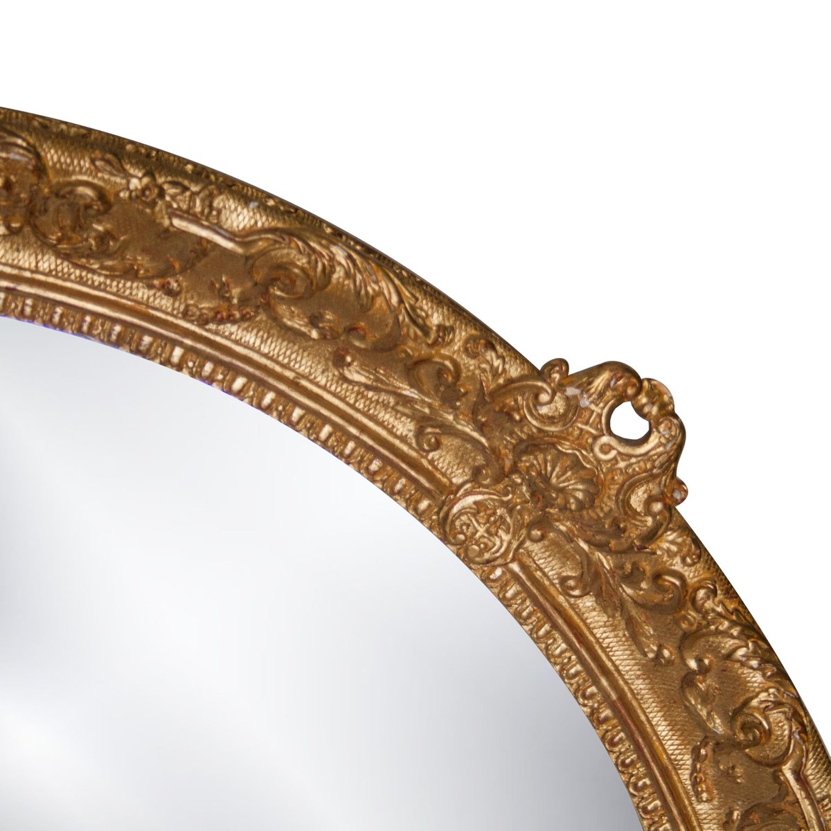 Neoclassical Regency Style Round Gold Hand-Carved Wooden Mirror, 1970s ...