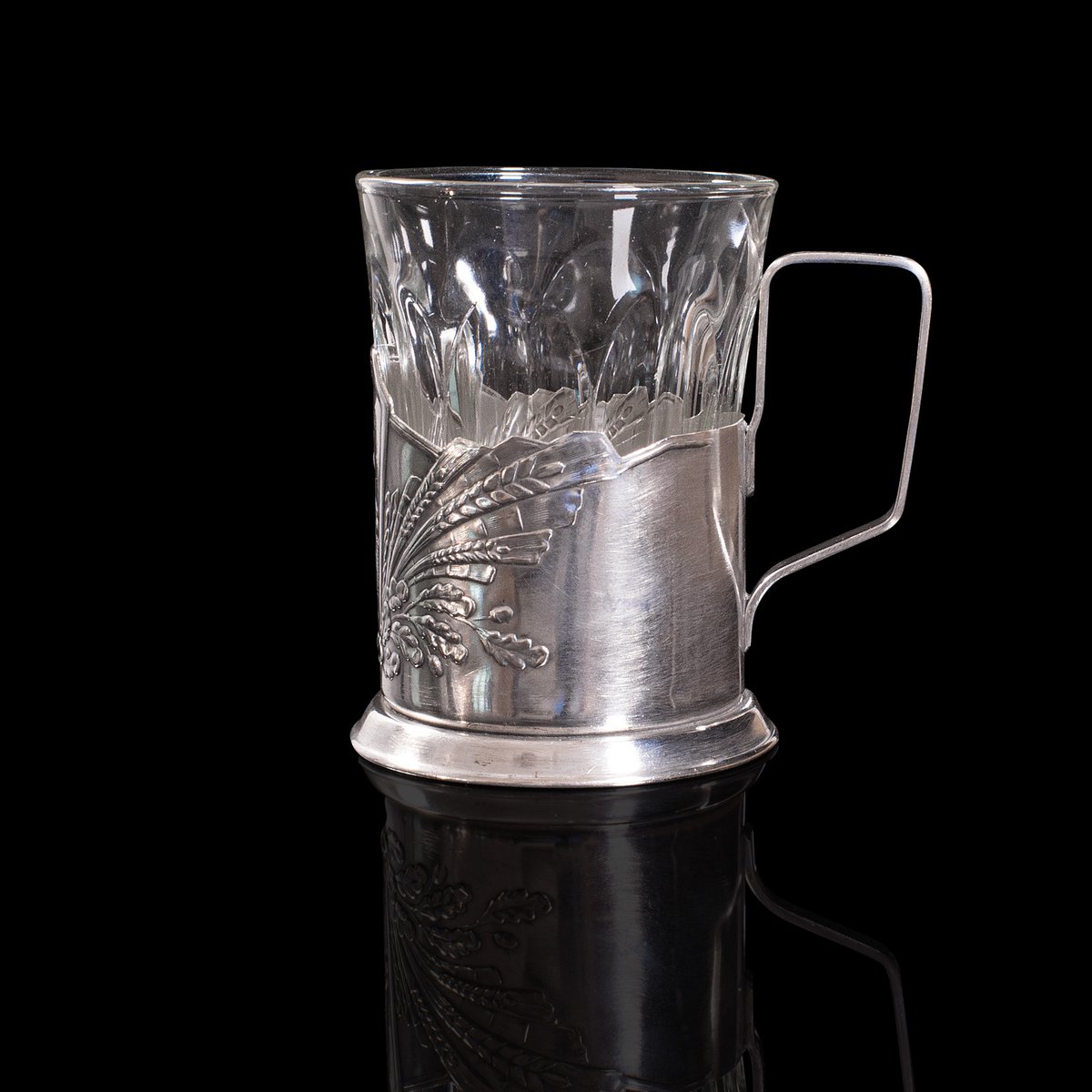 Vintage Russian Silver Sputnik Podstakannik Cups, 1950s, Set of 2 for ...