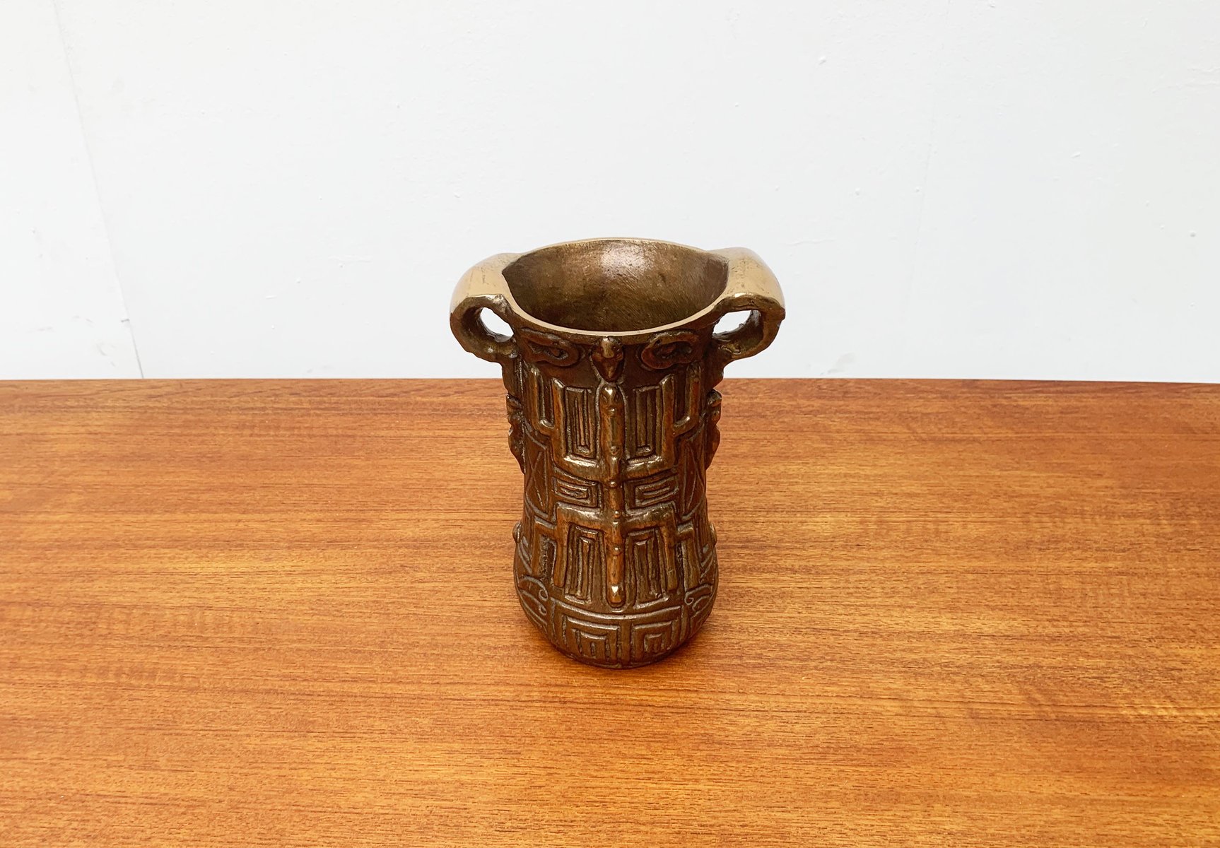Vintage German Brutalist Bronze Totem Pot by Horst Dalbeck for HDV ...