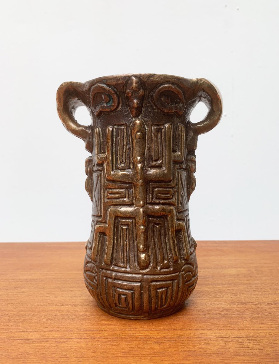 Vintage German Brutalist Bronze Totem Pot by Horst Dalbeck for HDV ...
