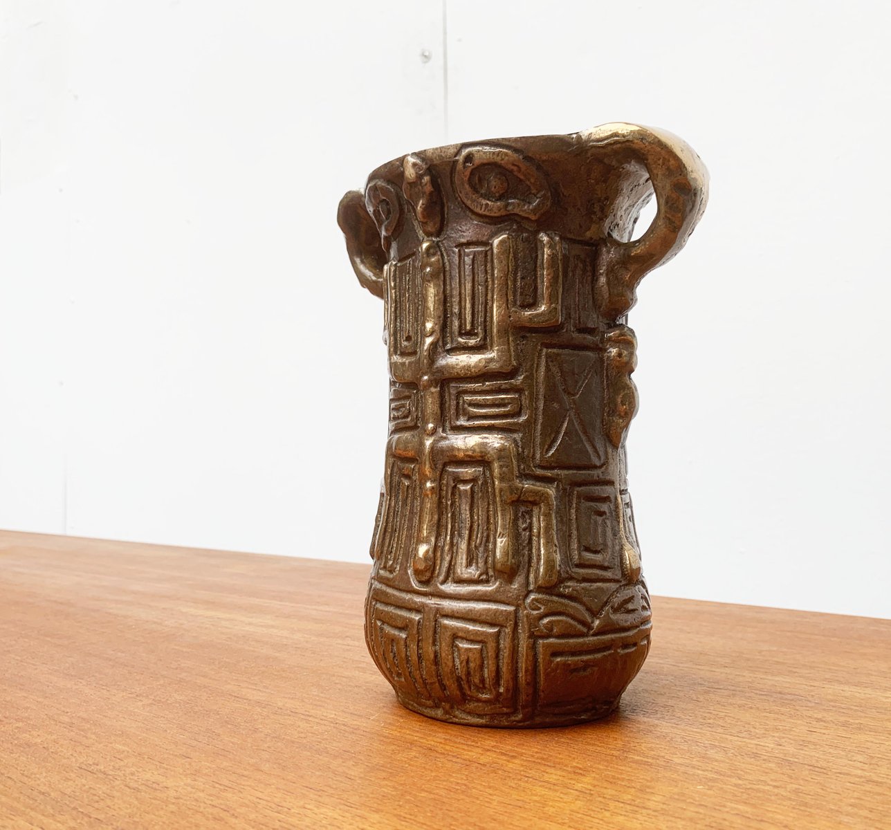 Vintage German Brutalist Bronze Totem Pot by Horst Dalbeck for HDV ...