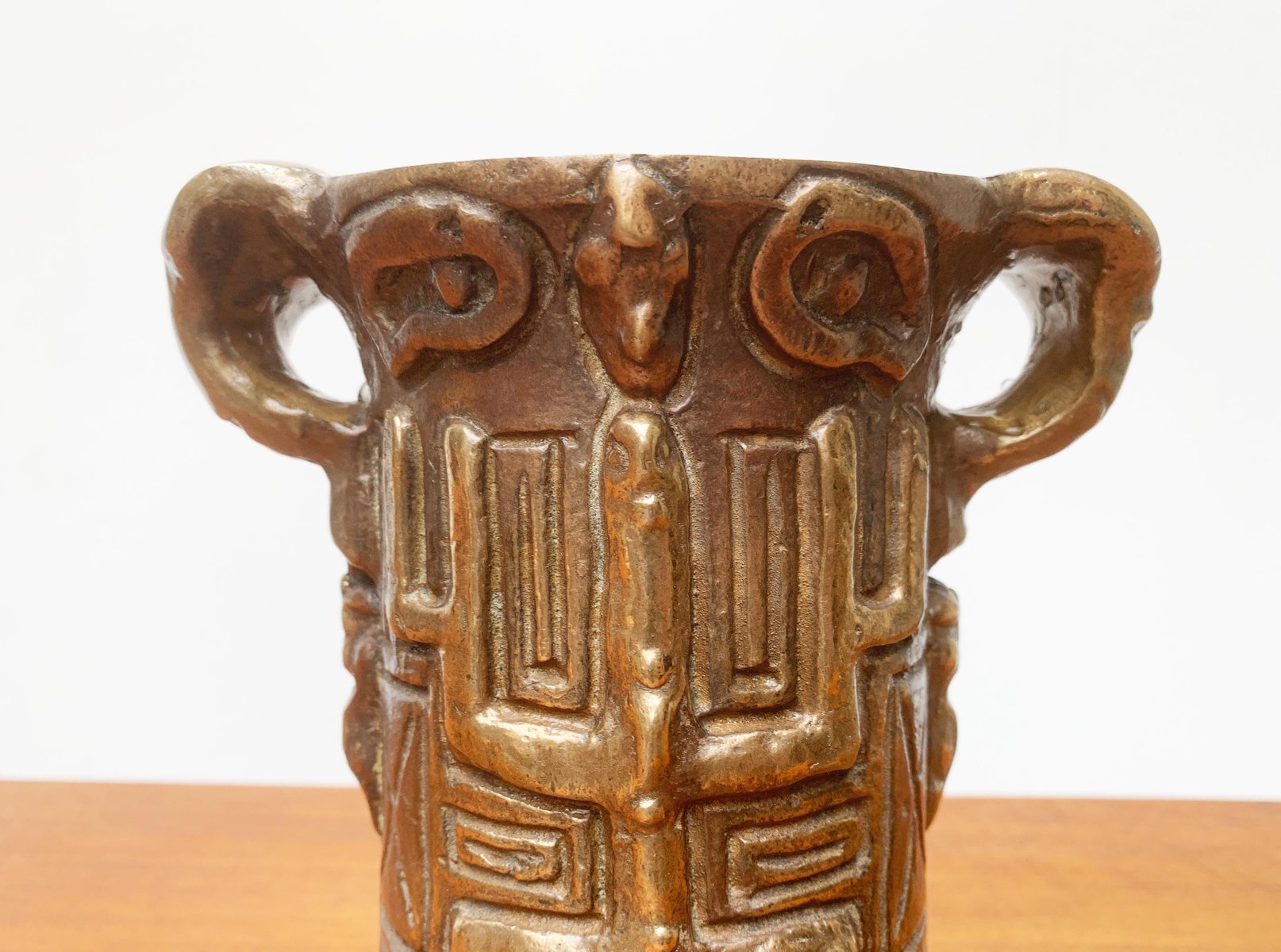 Vintage German Brutalist Bronze Totem Pot by Horst Dalbeck for HDV ...