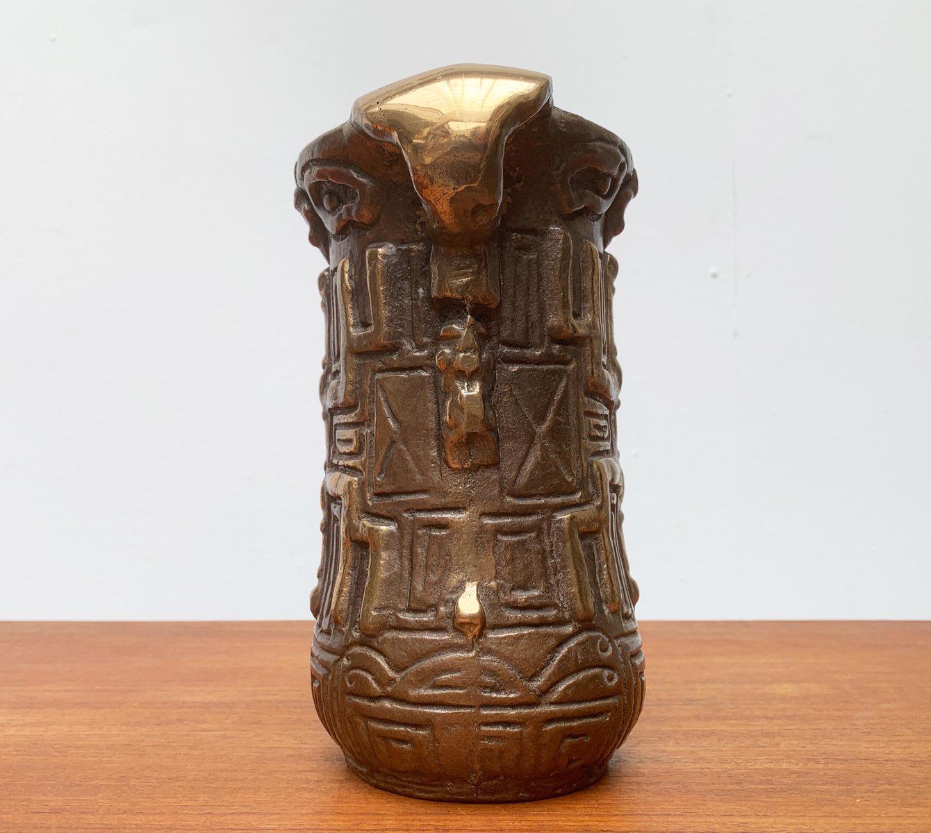 Vintage German Brutalist Bronze Totem Pot by Horst Dalbeck for HDV ...
