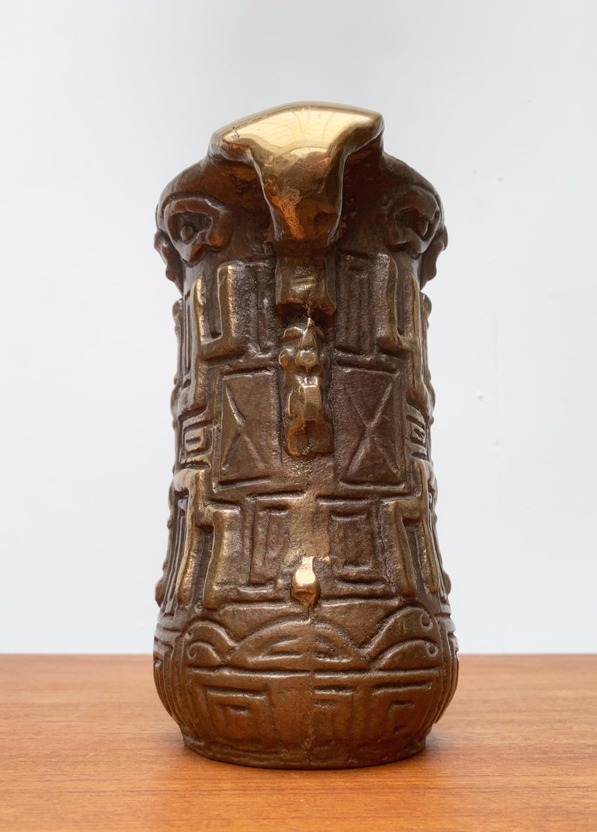 Vintage German Brutalist Bronze Totem Pot by Horst Dalbeck for HDV ...
