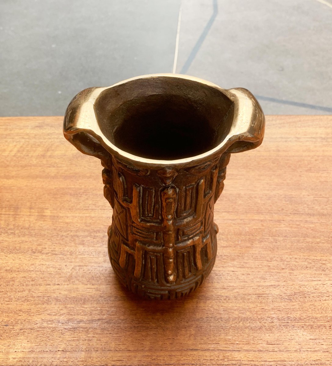 Vintage German Brutalist Bronze Totem Pot by Horst Dalbeck for HDV ...