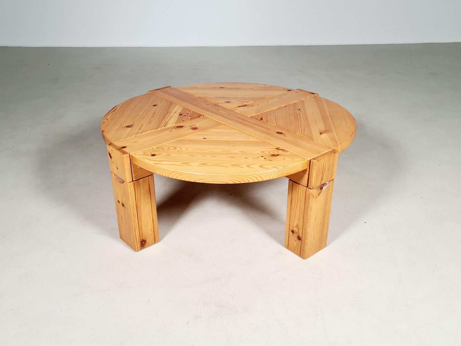 Solid Pinewood Coffee Table, 1970s for sale at Pamono