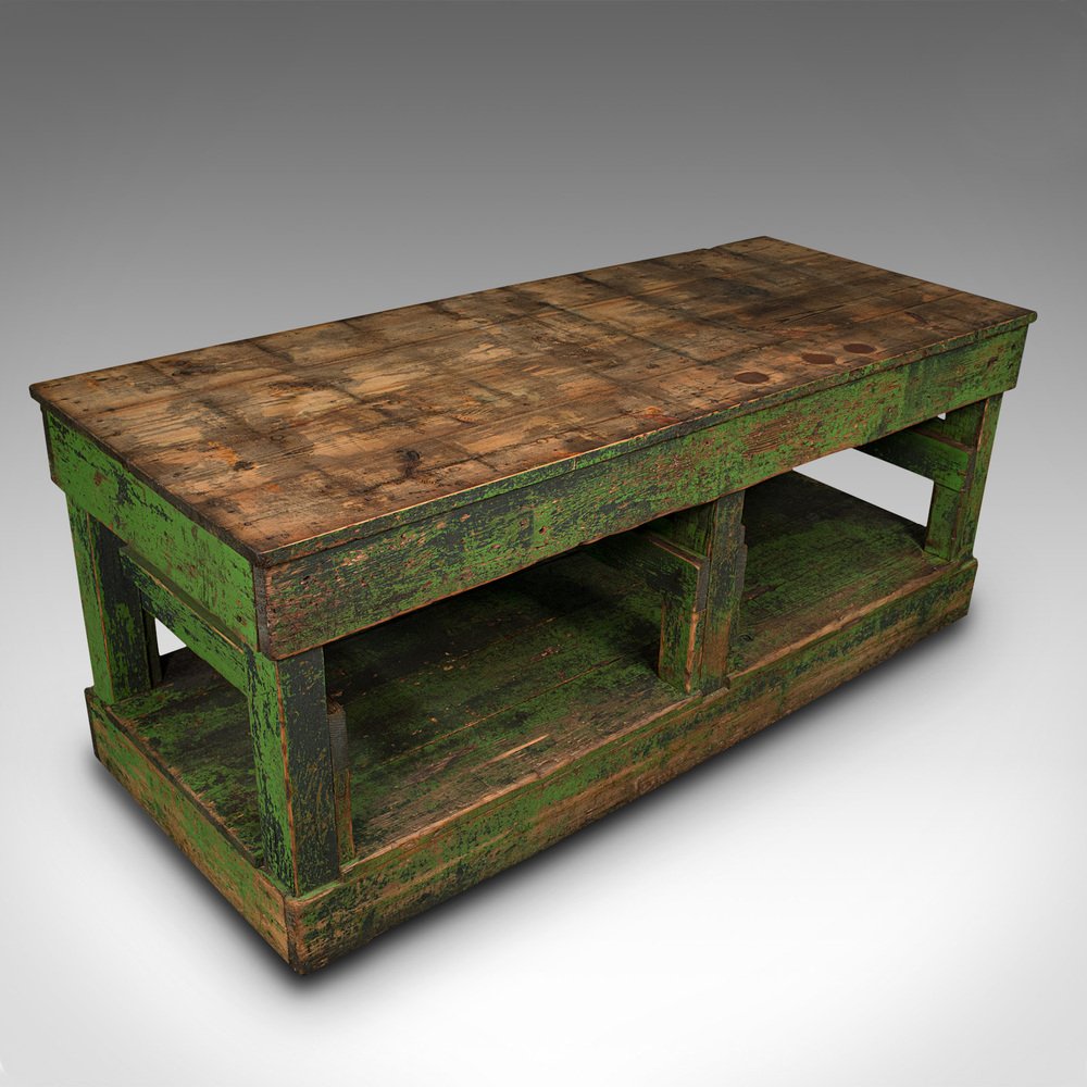 Large Victorian English Factory Mill Table in Pine, 1900s for sale at ...