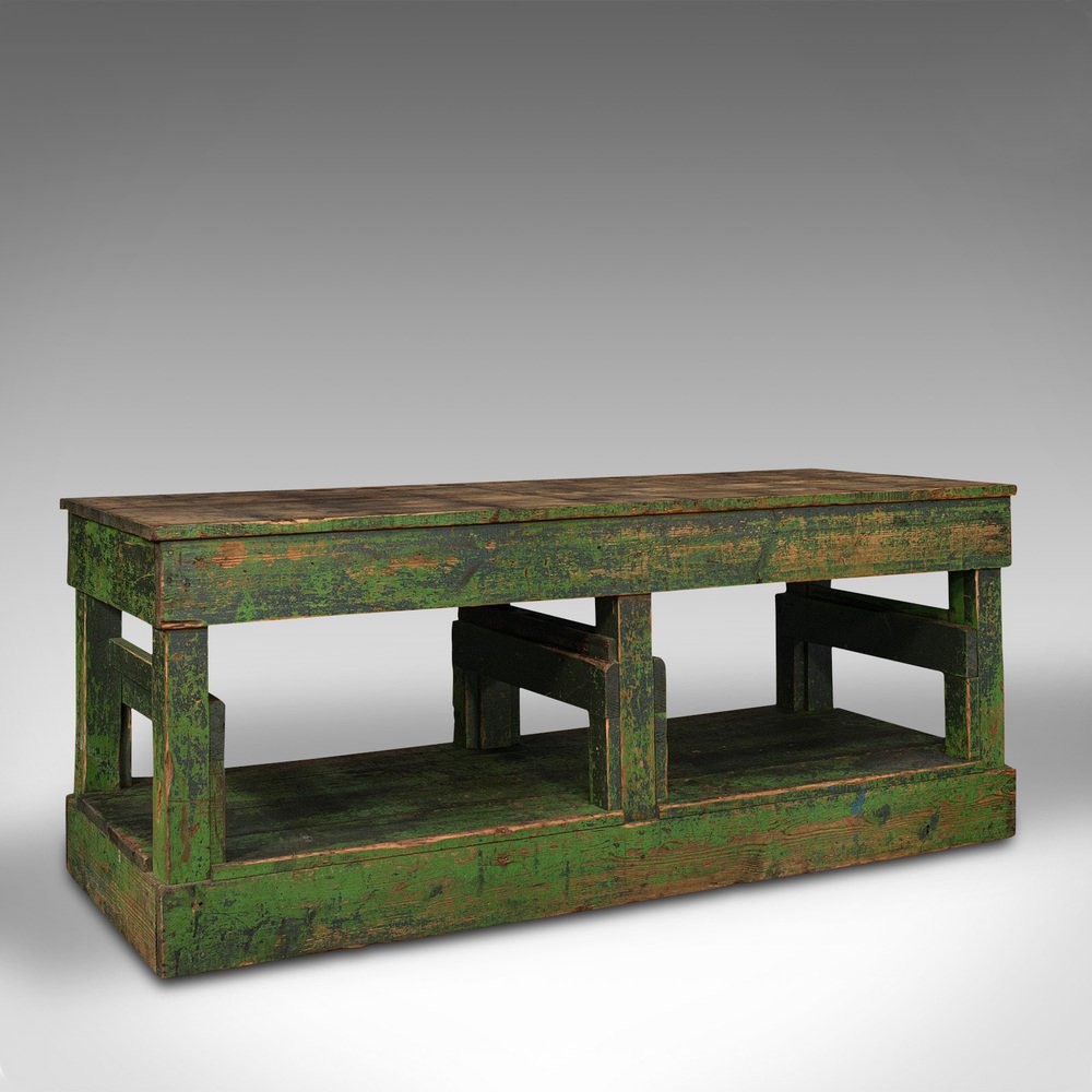 Large Victorian English Factory Mill Table in Pine, 1900s for sale at ...