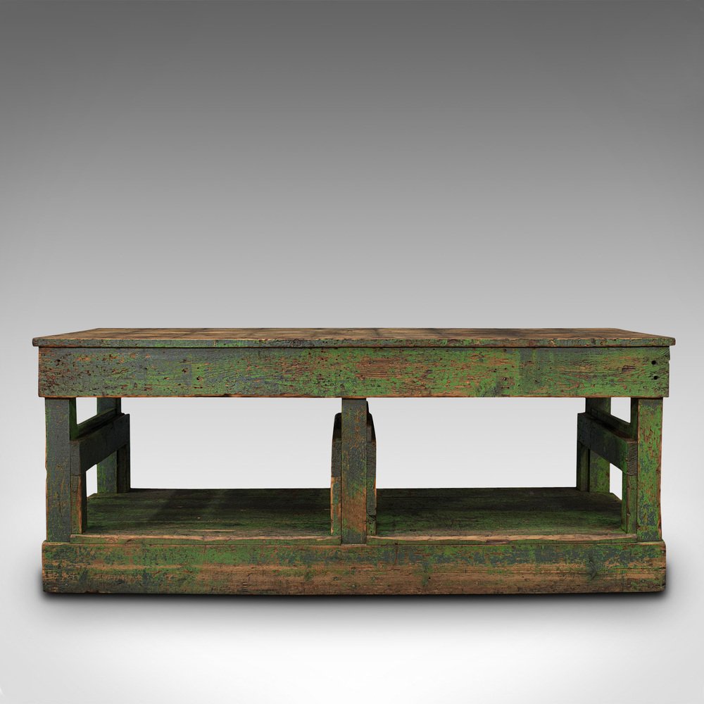 Large Victorian English Factory Mill Table in Pine, 1900s for sale at ...