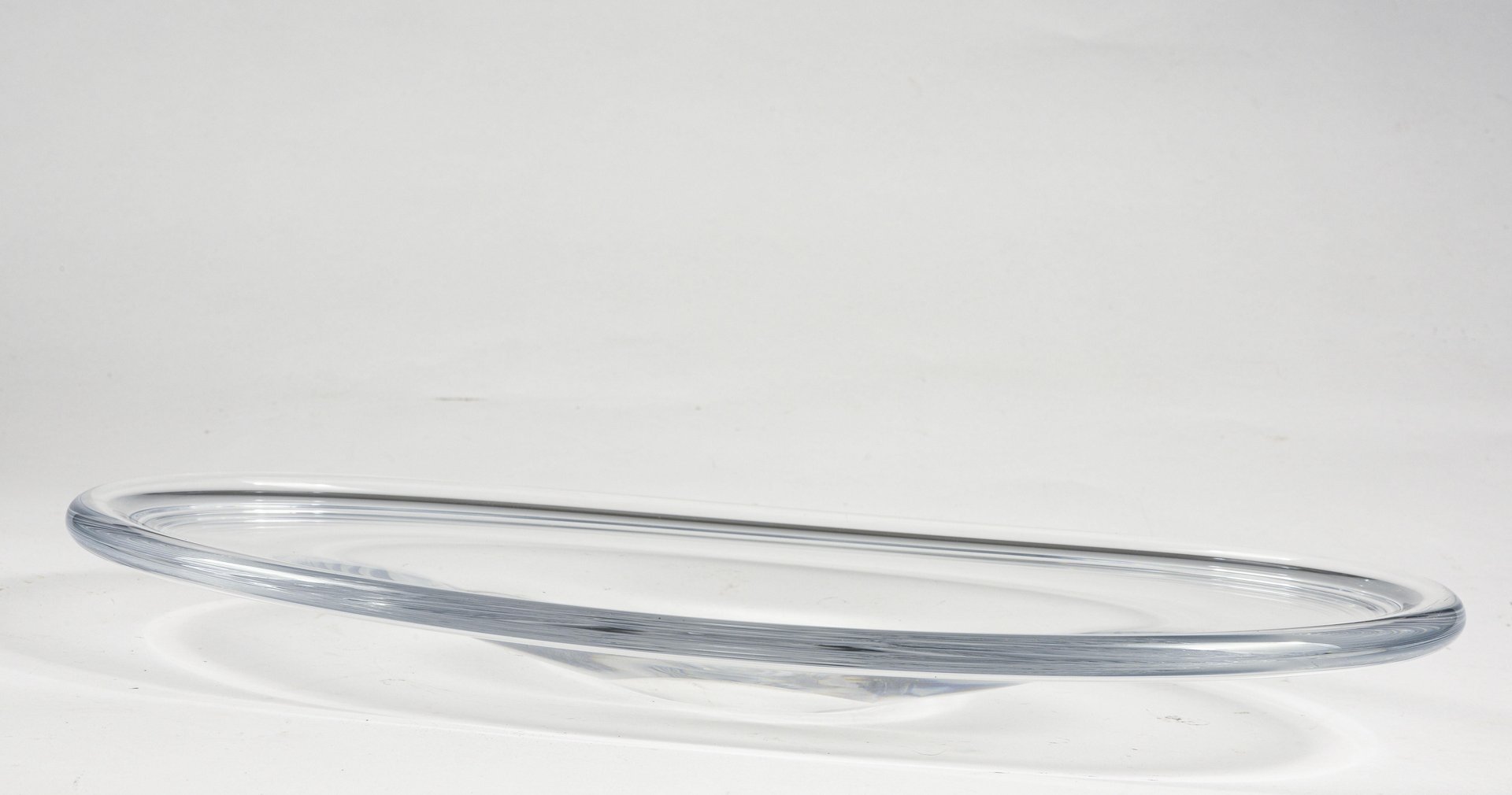 Plate Oval Centerpiece in Clear Glass, Italy, 1980s for sale at Pamono