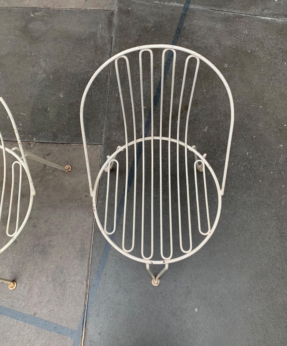 Set of Mid-Century German Metal Garden Chairs from Mauser Werke Waldeck ...