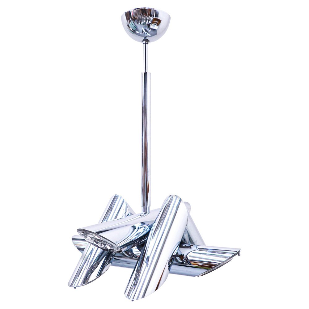 Mid-Century Italian Modern Metal Suspension in the Style of Gaetano ...