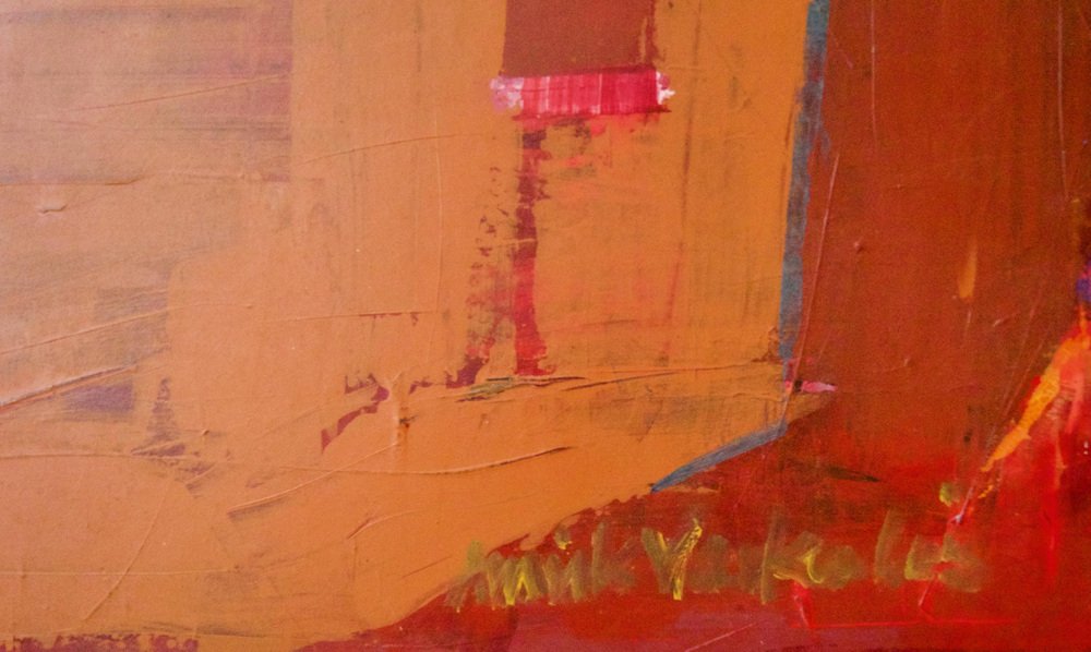 Abstract City Landscape, Late 20th-Century, Acrylic Painting by Amrik ...