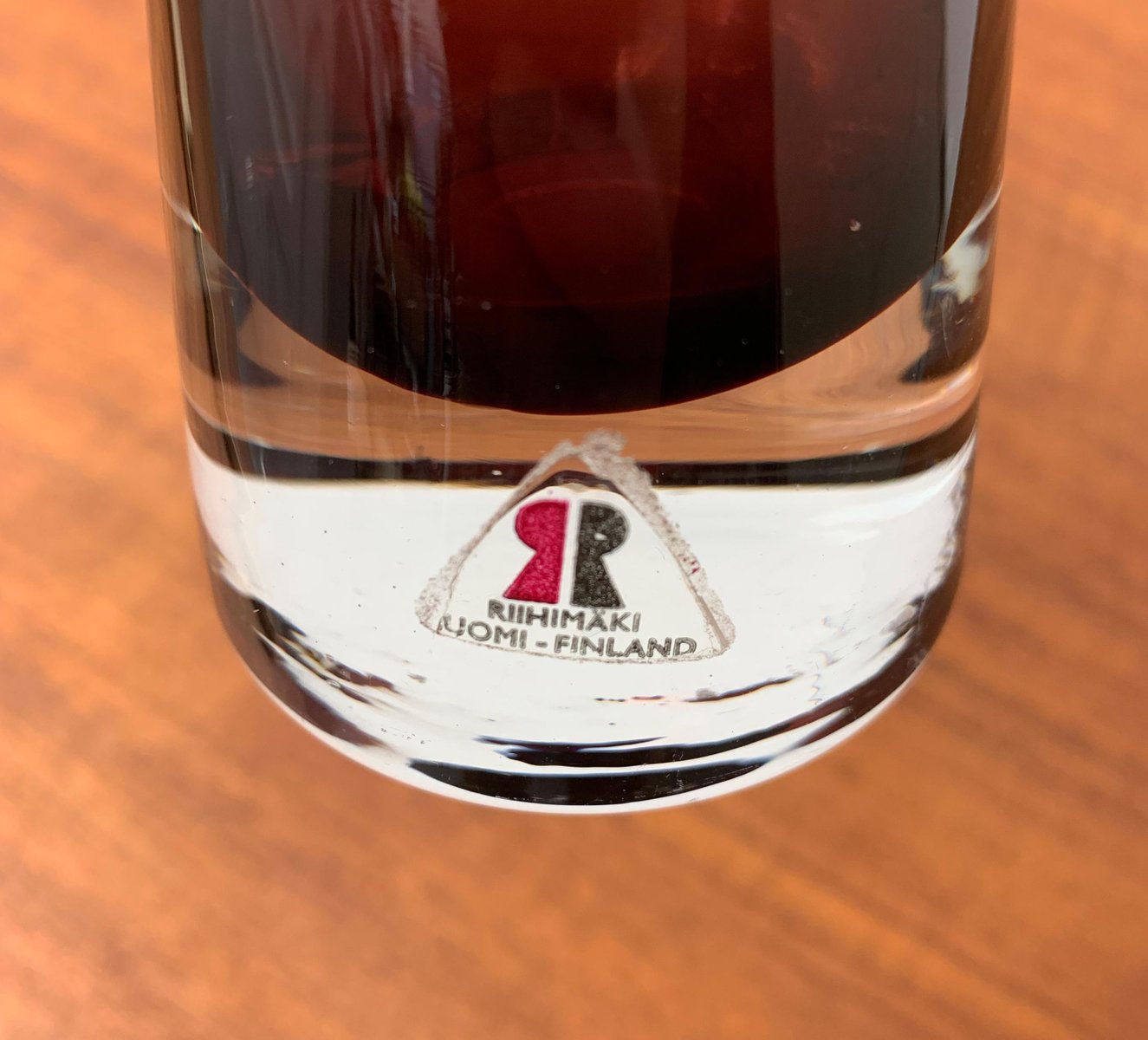 Vintage Finnish Glas Vase from Riihimäki, Finnland for sale at Pamono