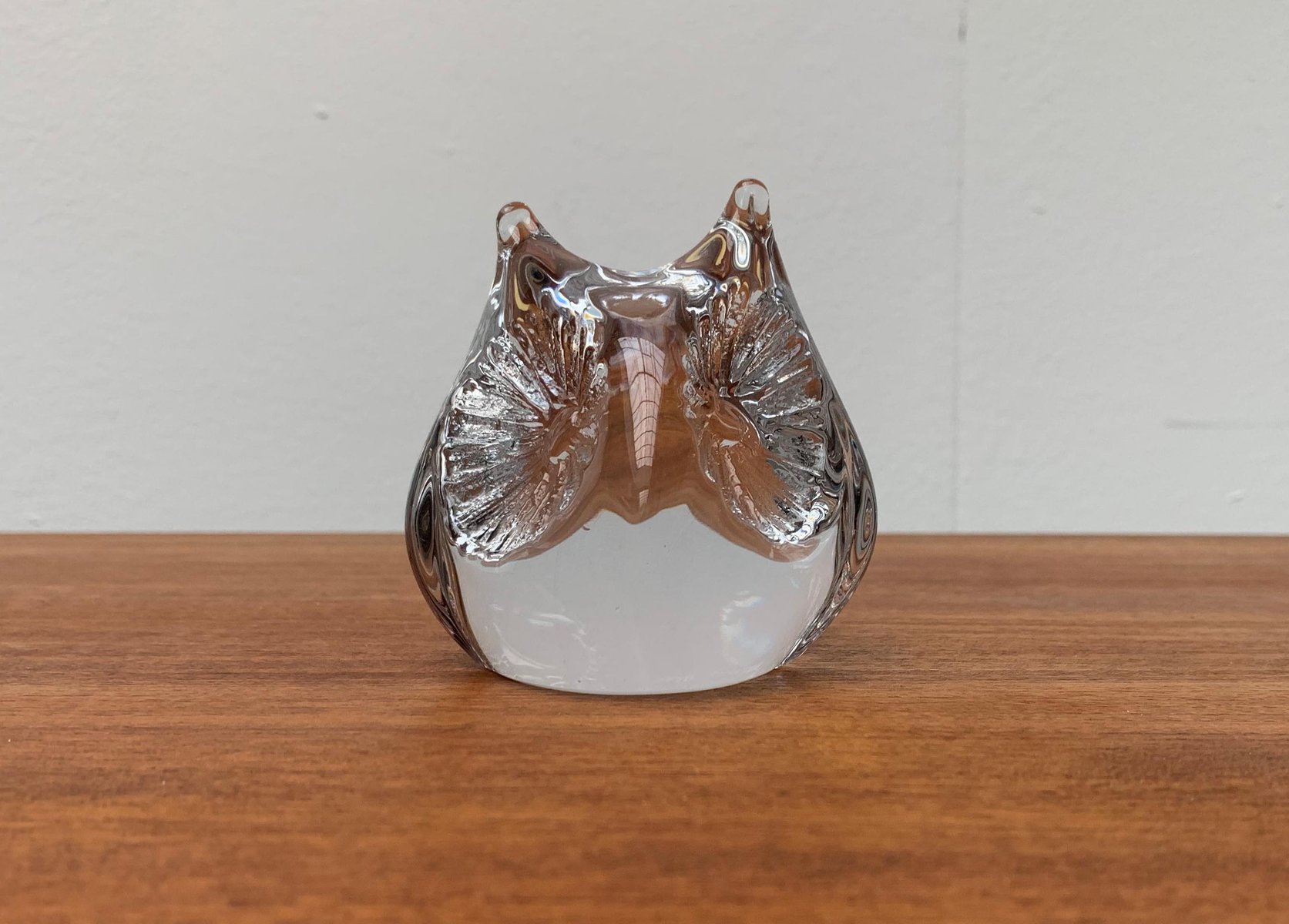 Vintage French Glass Owl Sculpture from Daum for sale at Pamono