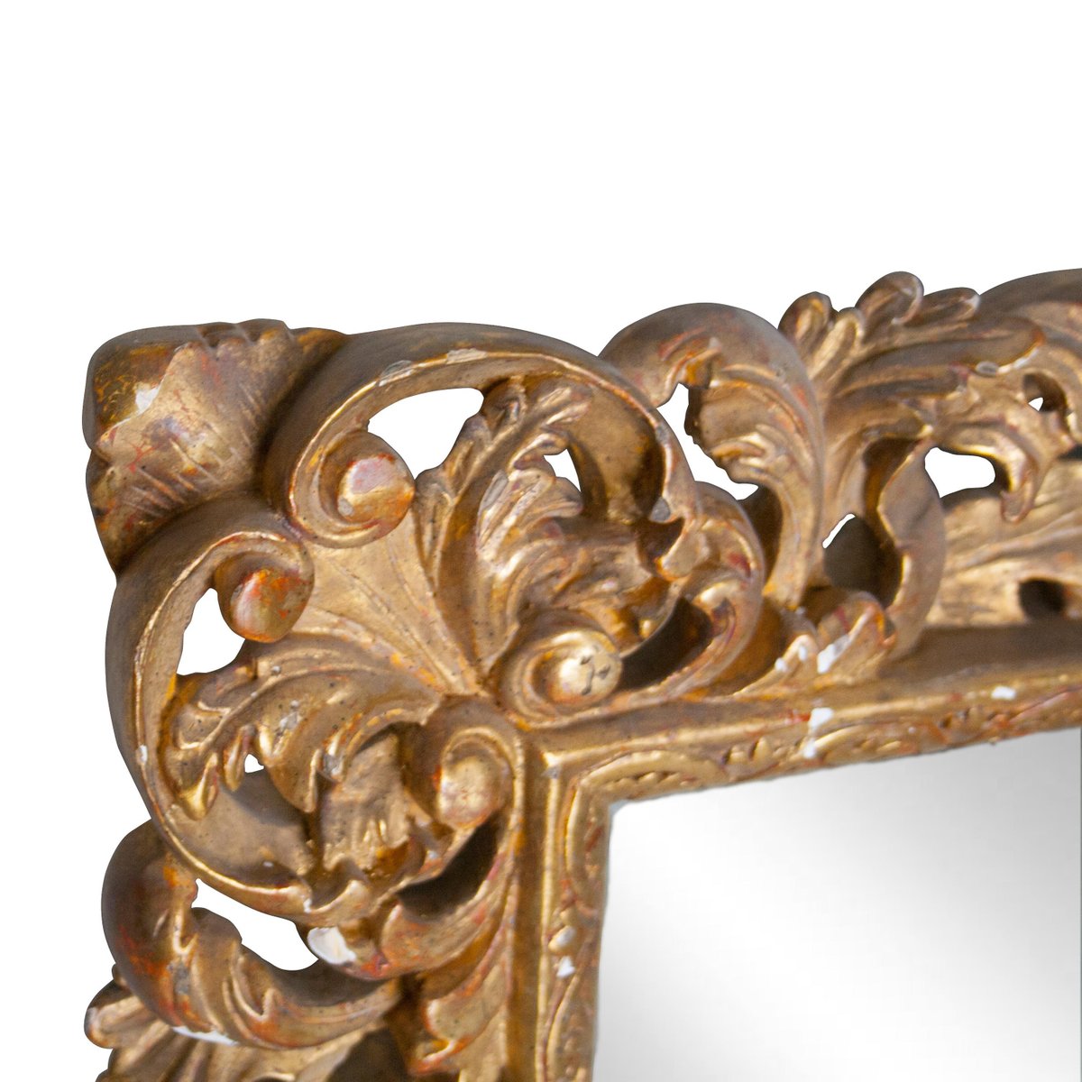 Neoclassical Baroque Gold Foil Hand Carved Wooden Mirror, 1970 for sale ...