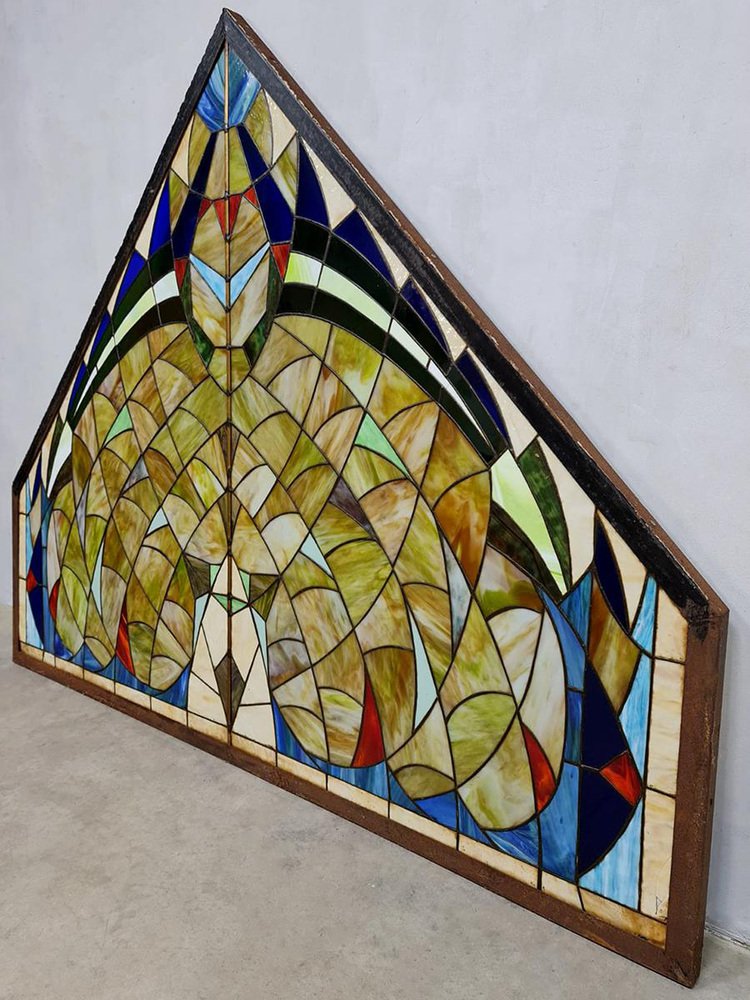 Mid-Century Stained Glass Church Window for sale at Pamono