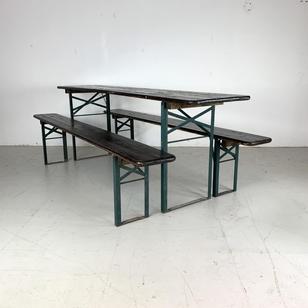 Vintage German Beer Table and Benches for sale at Pamono