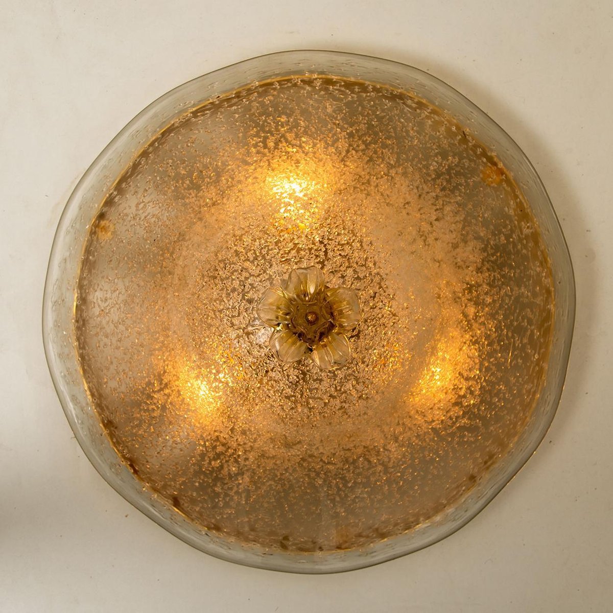 Plafón con cristal de Murano transparente y marrón dorado de Barovier ...