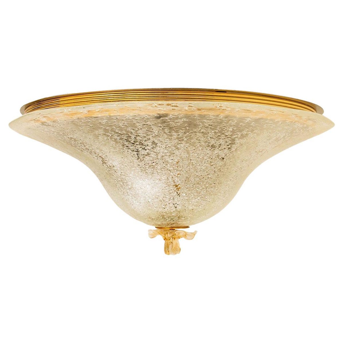 Plafón con cristal de Murano transparente y marrón dorado de Barovier ...