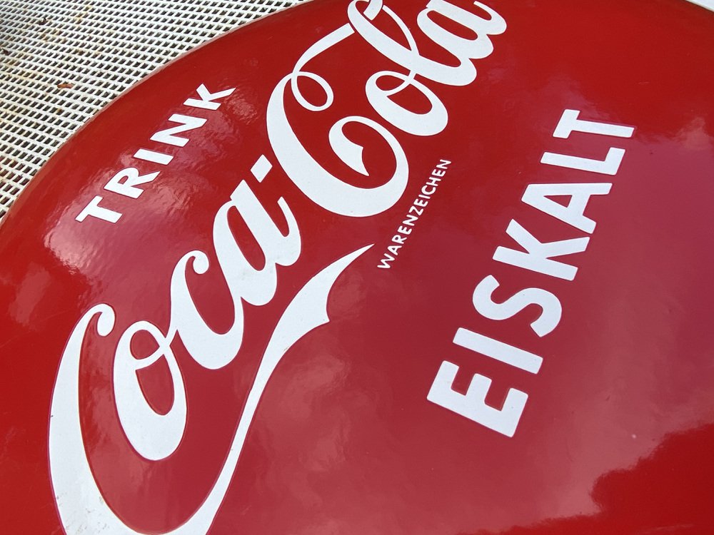Mid-Century Coca Cola Disc Schild, Deutschland bei Pamono kaufen