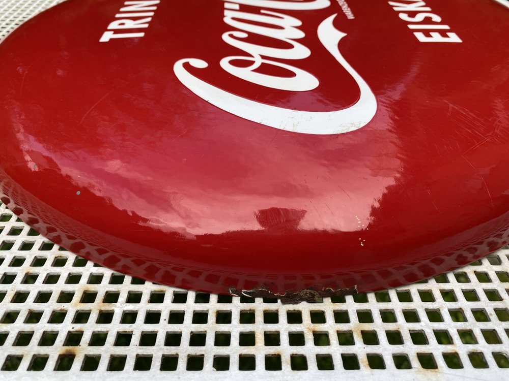 Mid-Century Coca Cola Disc Schild, Deutschland bei Pamono kaufen