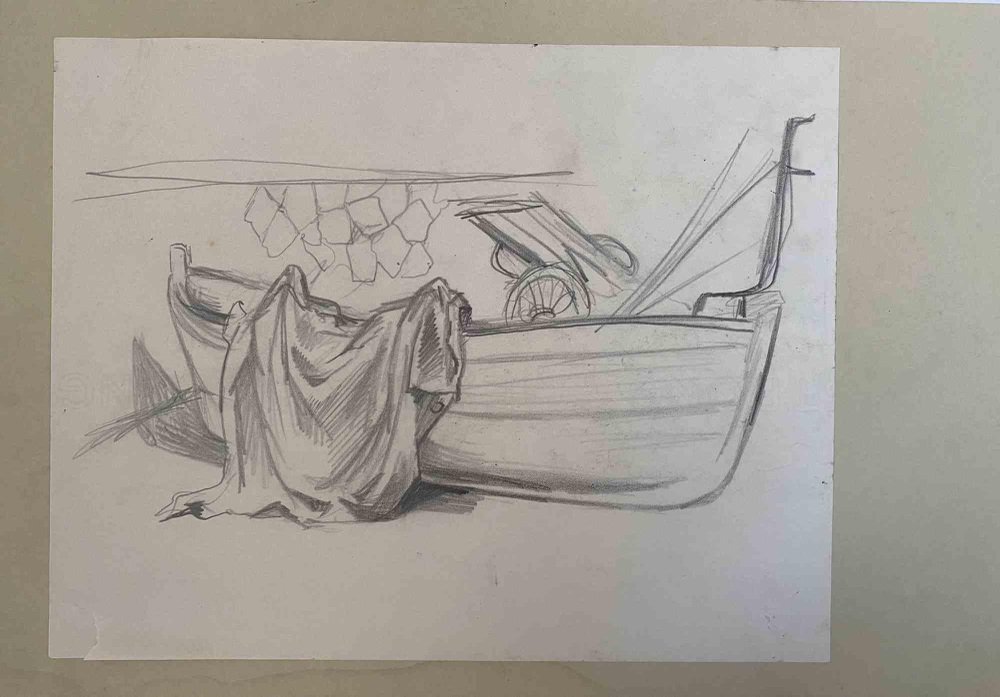 The Port, Original Pen and Pencil Drawing, Mid-20th Century for sale at ...