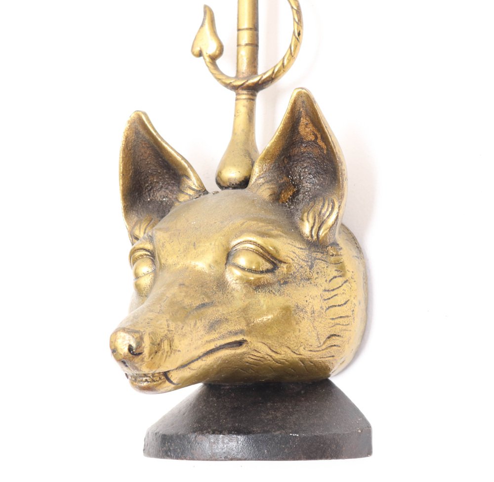 English Brass and Iron Fox Head Door Stop by Peerage, 1920s for sale at ...