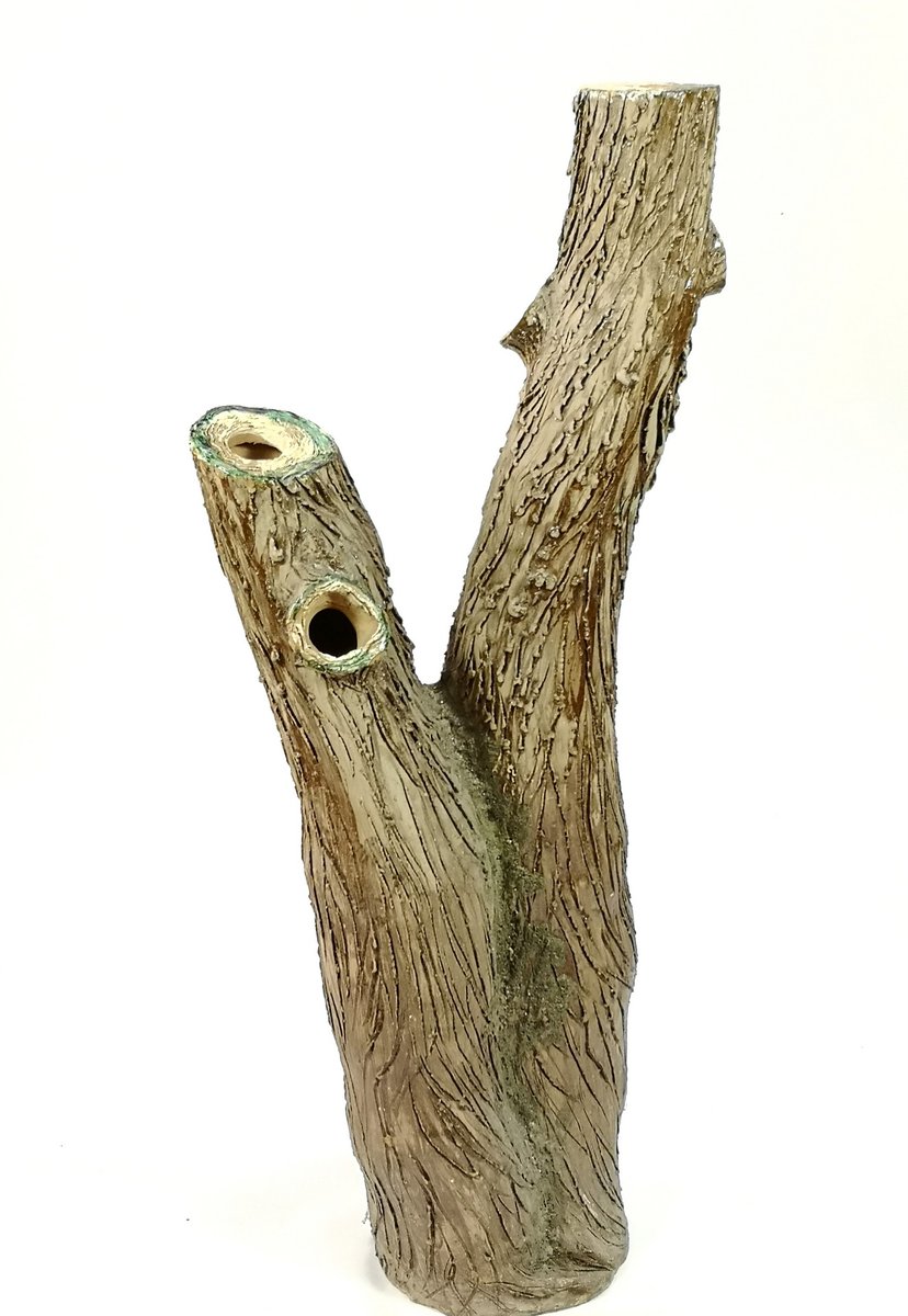 Large Ceramic Tree Trunk Decorative Planter, 1970s for sale at Pamono