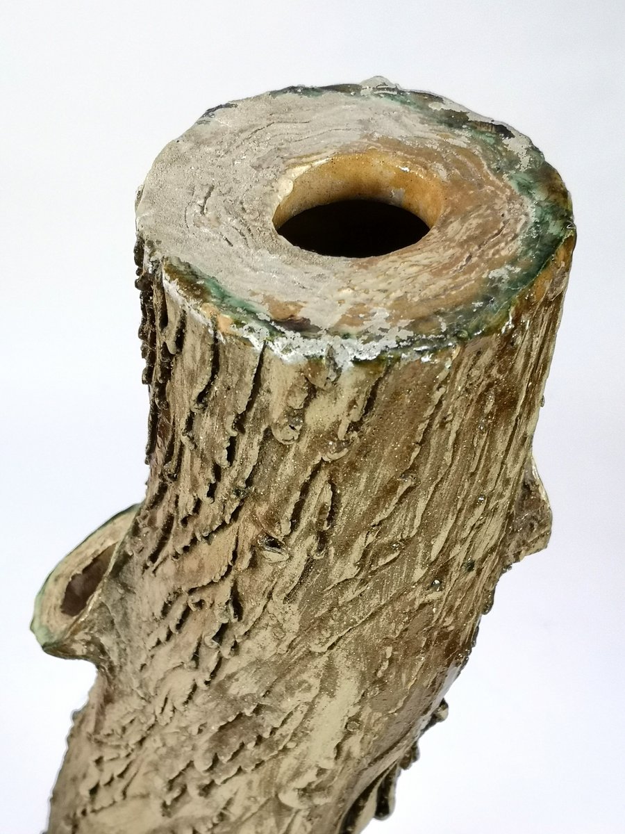 Large Ceramic Tree Trunk Decorative Planter, 1970s for sale at Pamono